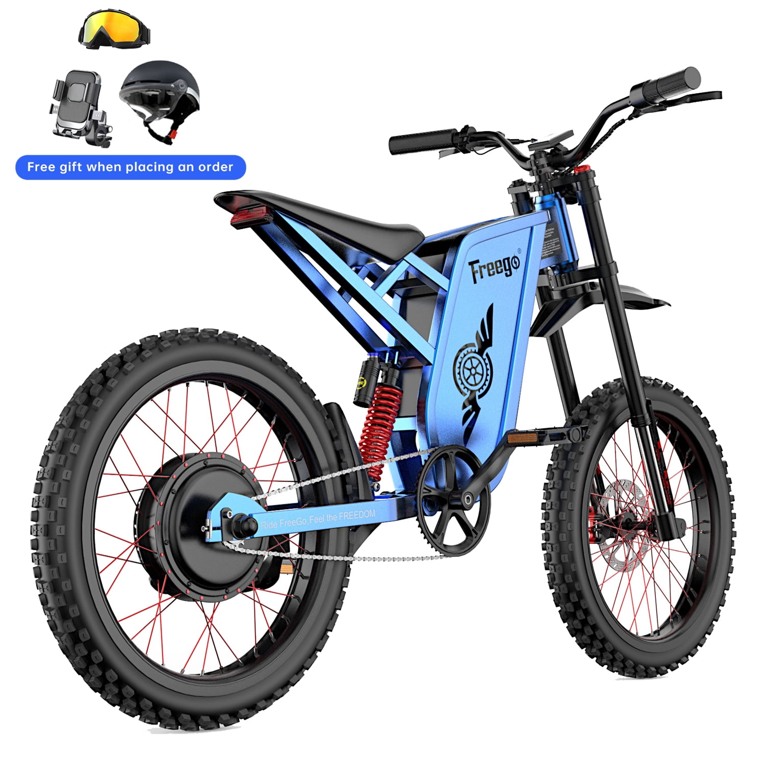 50MPH Freego X2Pro Electric Motorcycle for Adults, 6000W(Peak) Motor ...