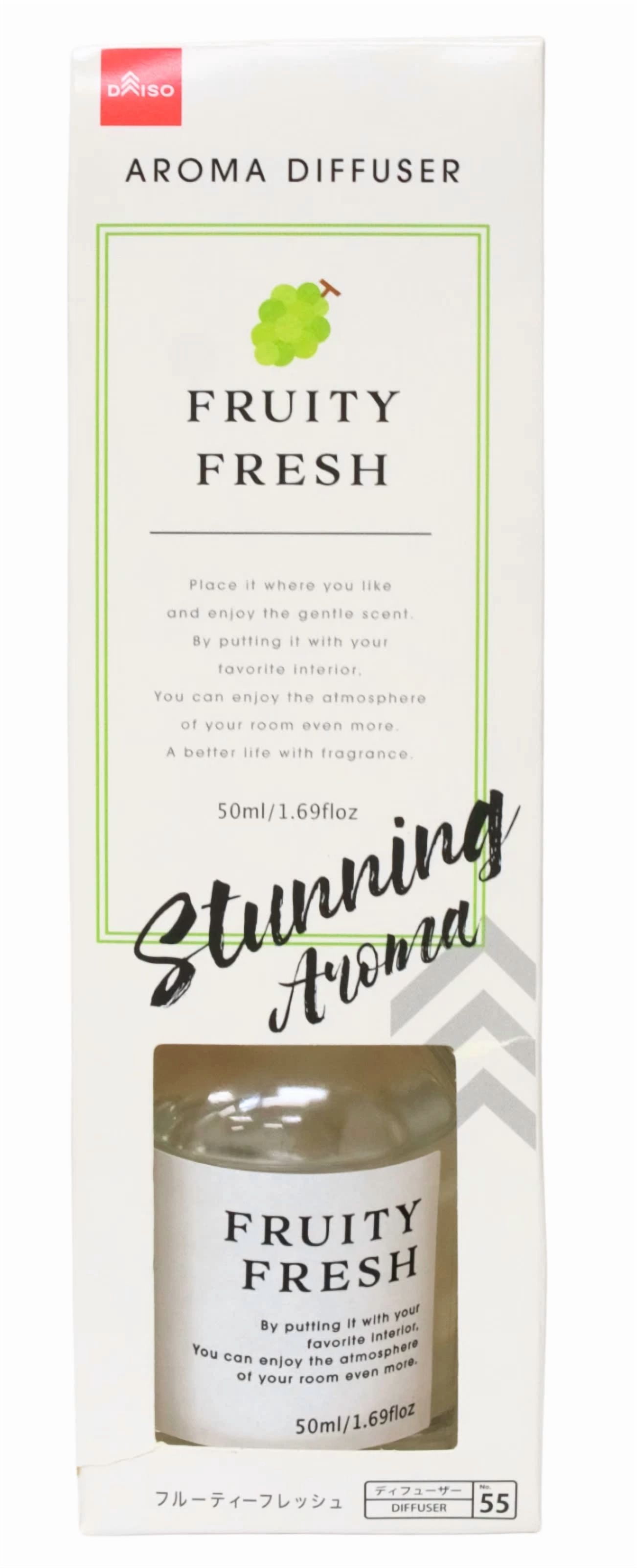50Ml 1.69 Fl Oz Daiso Aroma Reed Diffuser Fruity Fresh Scent Stunning ...
