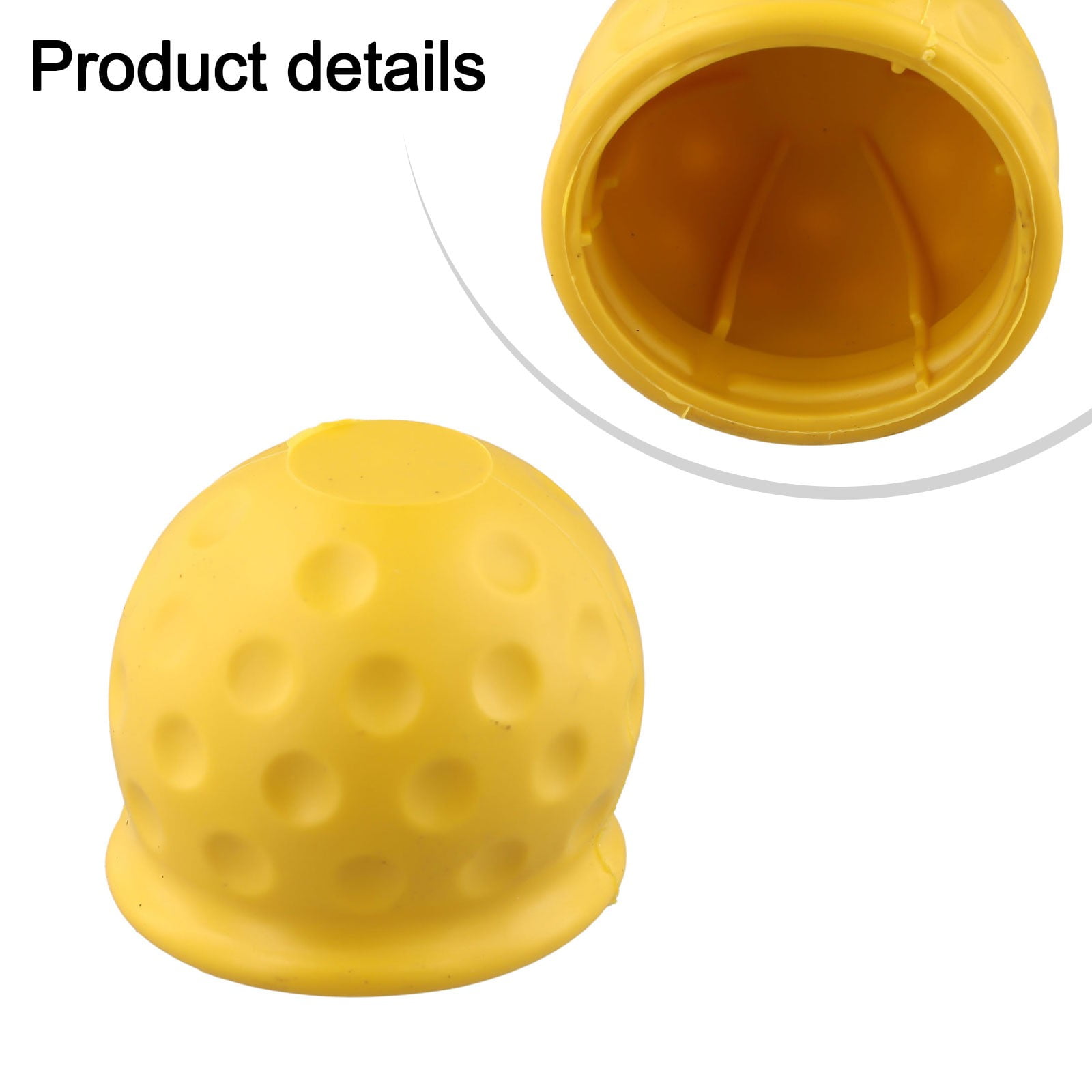 50Mm Black Tow Bar Ball Cover-Cap Towing Hitch Caravan Trailer Yellow ...