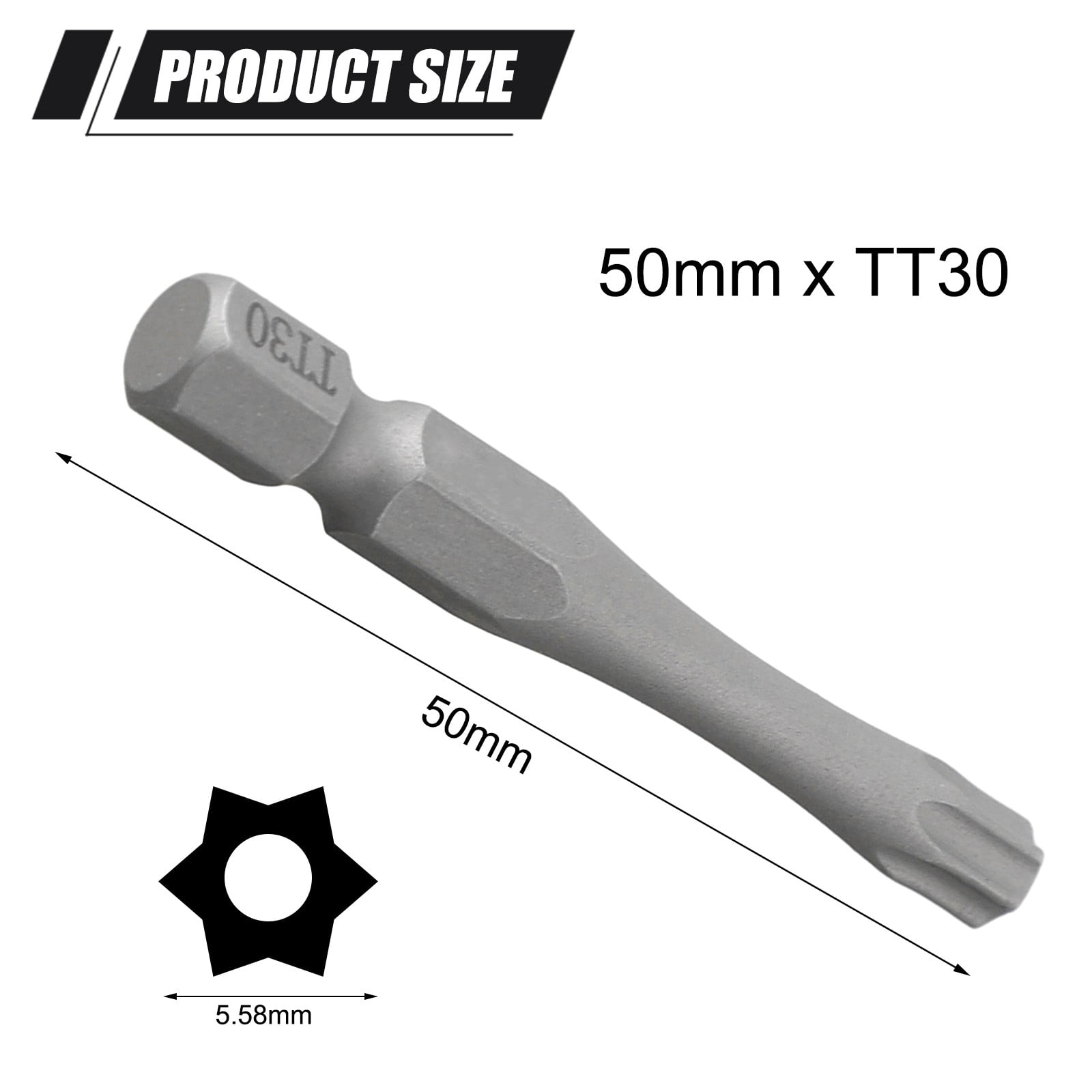 50Mm T6-T40 For Torx Screwdriver Bit Magnetic With Hole Hex Shank For ...