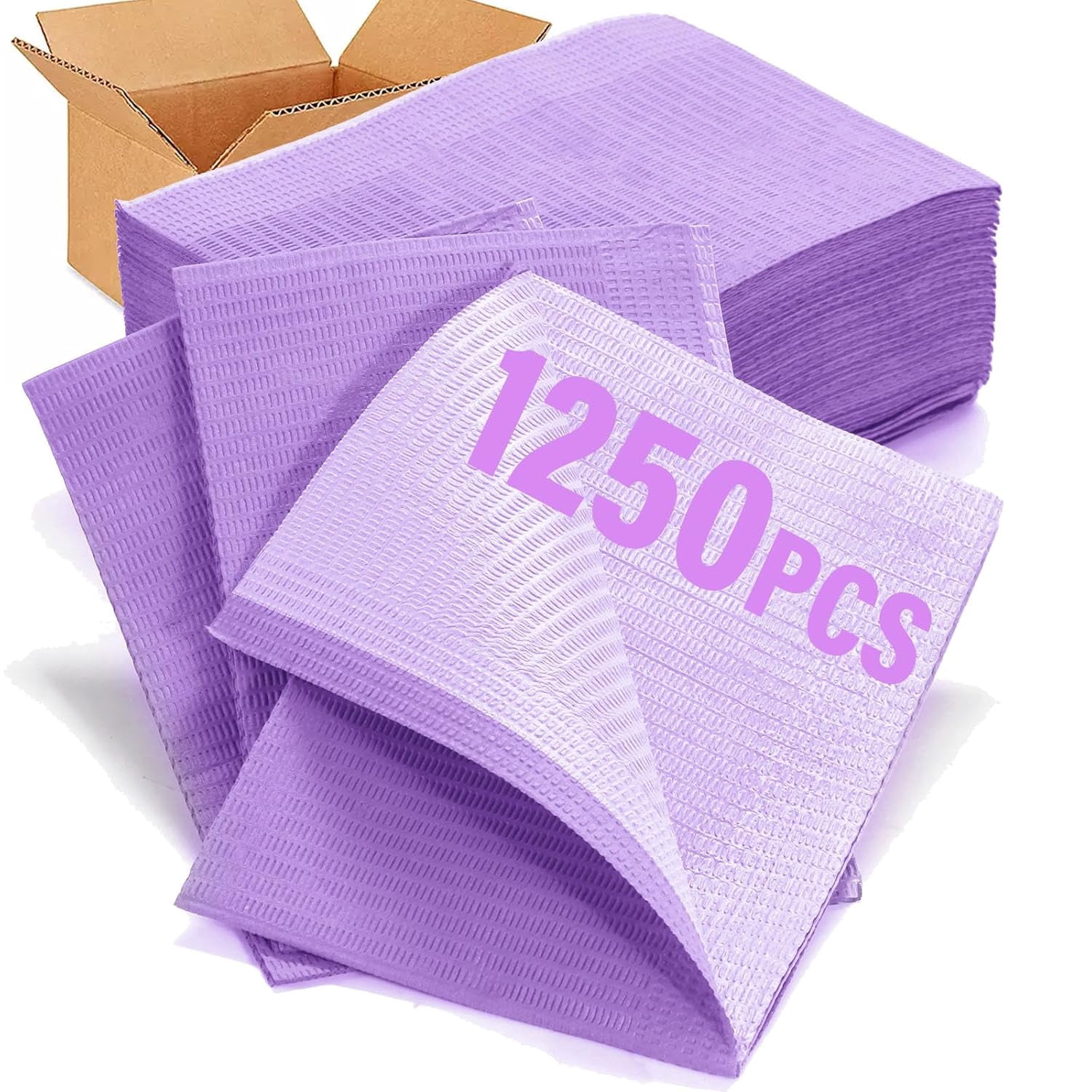 50P Pink Diamond Embossed Dental Bibs 13"x18" - 3 Ply Waterproof Tattoo ...