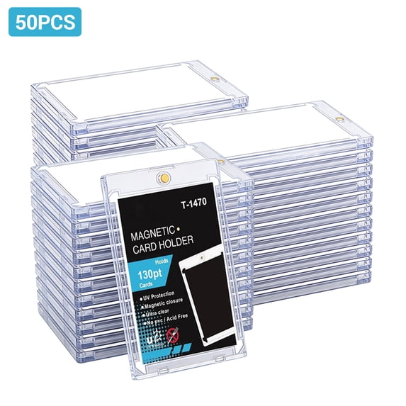 50PACK Magnetic Card Holder,130PT UV Protection Card Case Holder for ...