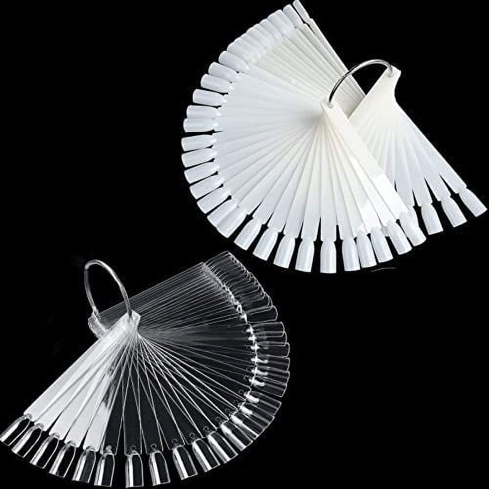 50PC Clear Almond Sample Swatch Sticks 50PC Natural Almond Fan Shape ...