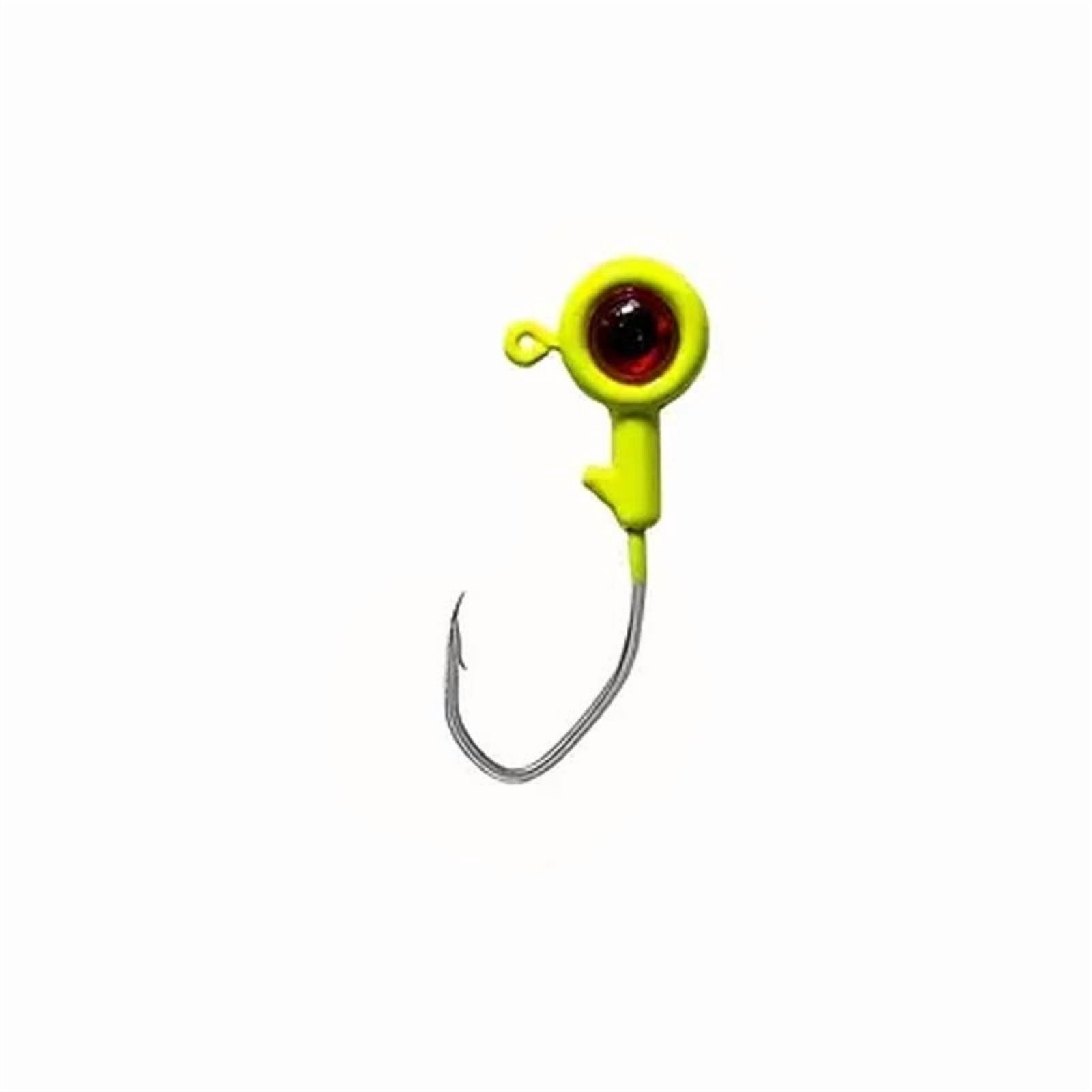 50PC Large Eye Lead Head Hook Lure Fishing Hook Weighted Soft Bait Anti ...