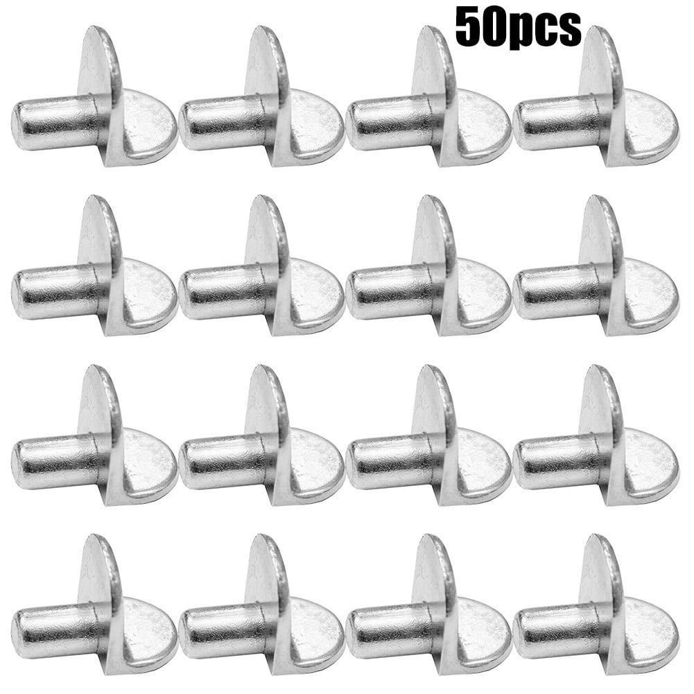 50PC Metal Shelf Brackets Support Studs Pegs with 5mm Pin for Shelves ...