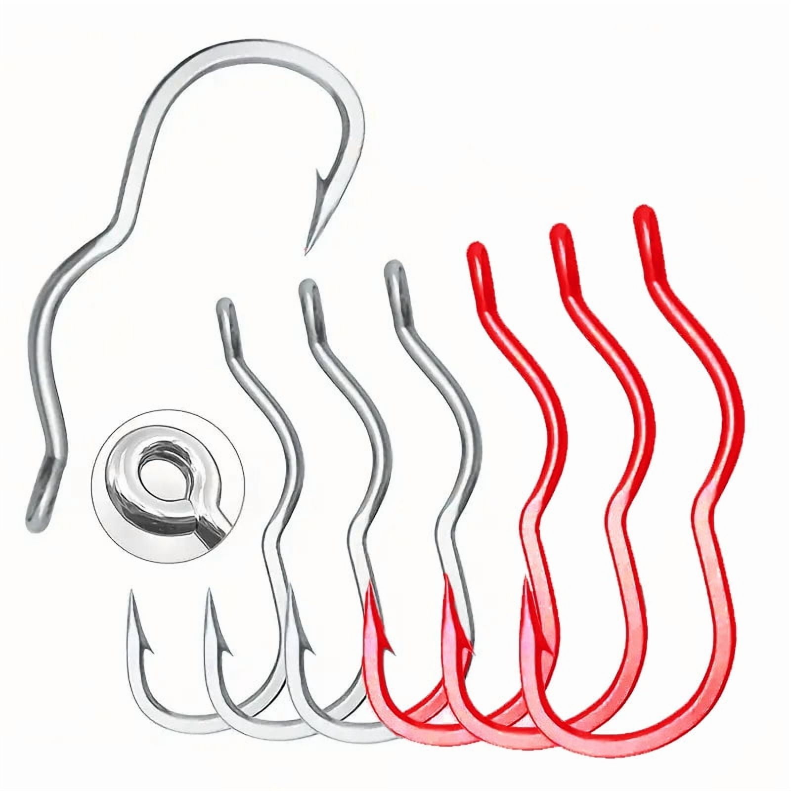 50PC New Type Tube-Fixed Flip Hook Anti-Off Anti-Slip Reversible Fish ...