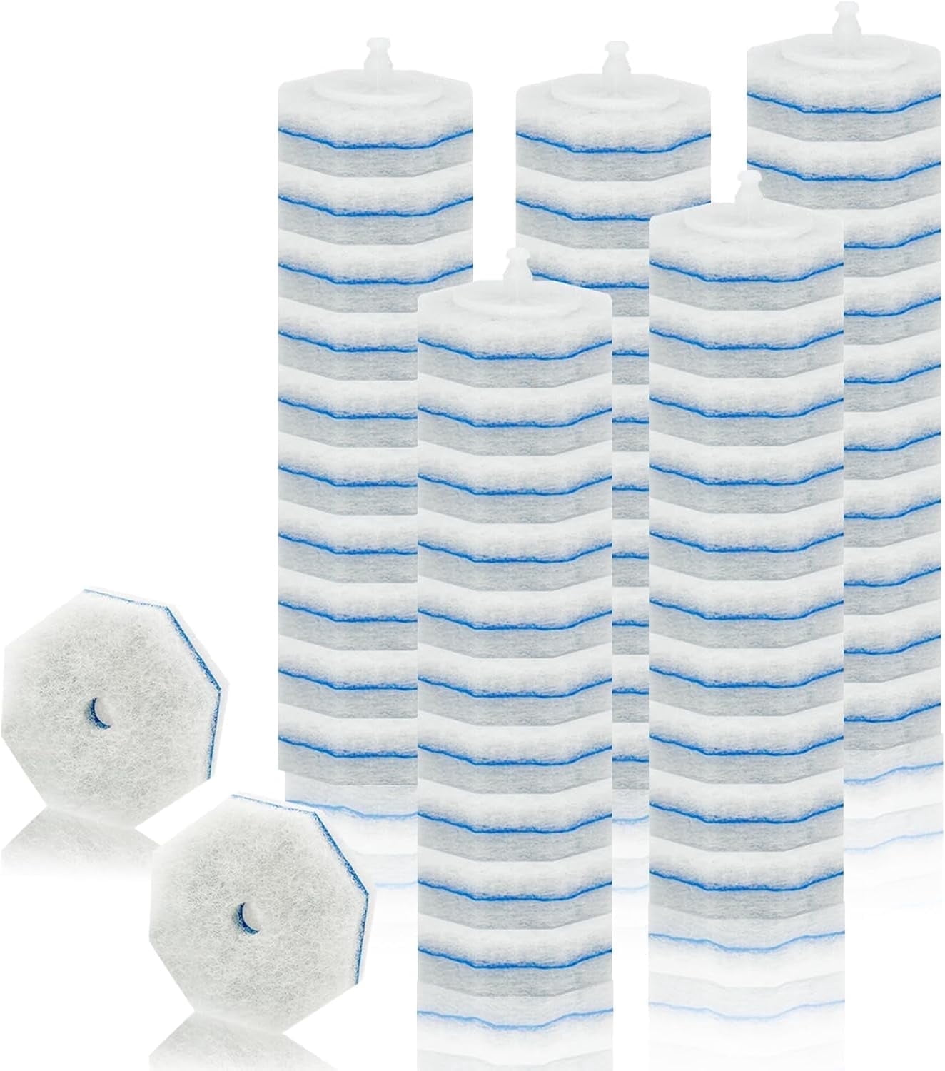 50PC Toilet Bowl Wand Refills, Disposable Toilet Brush Heads, Wall ...