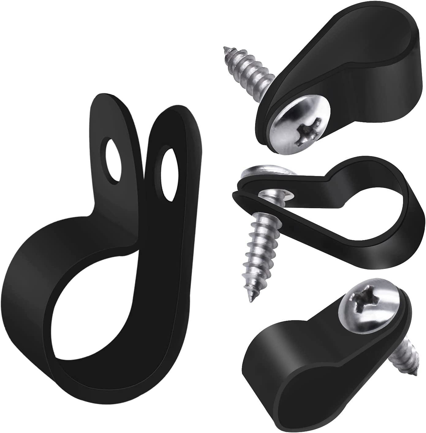 50PCS 1/2 Inch Rope Light Clips P-Style Mounting Clips Plastic Cable ...