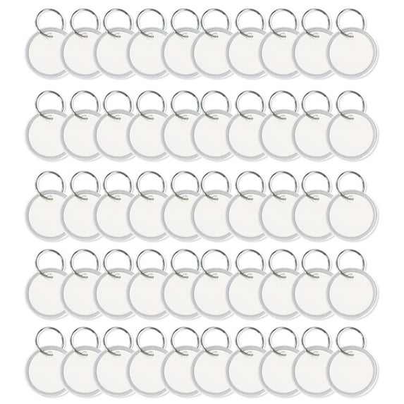 50PCS 1.26Inch Blank Metal Rimmed for Key Tags Round Paper Tags with ...