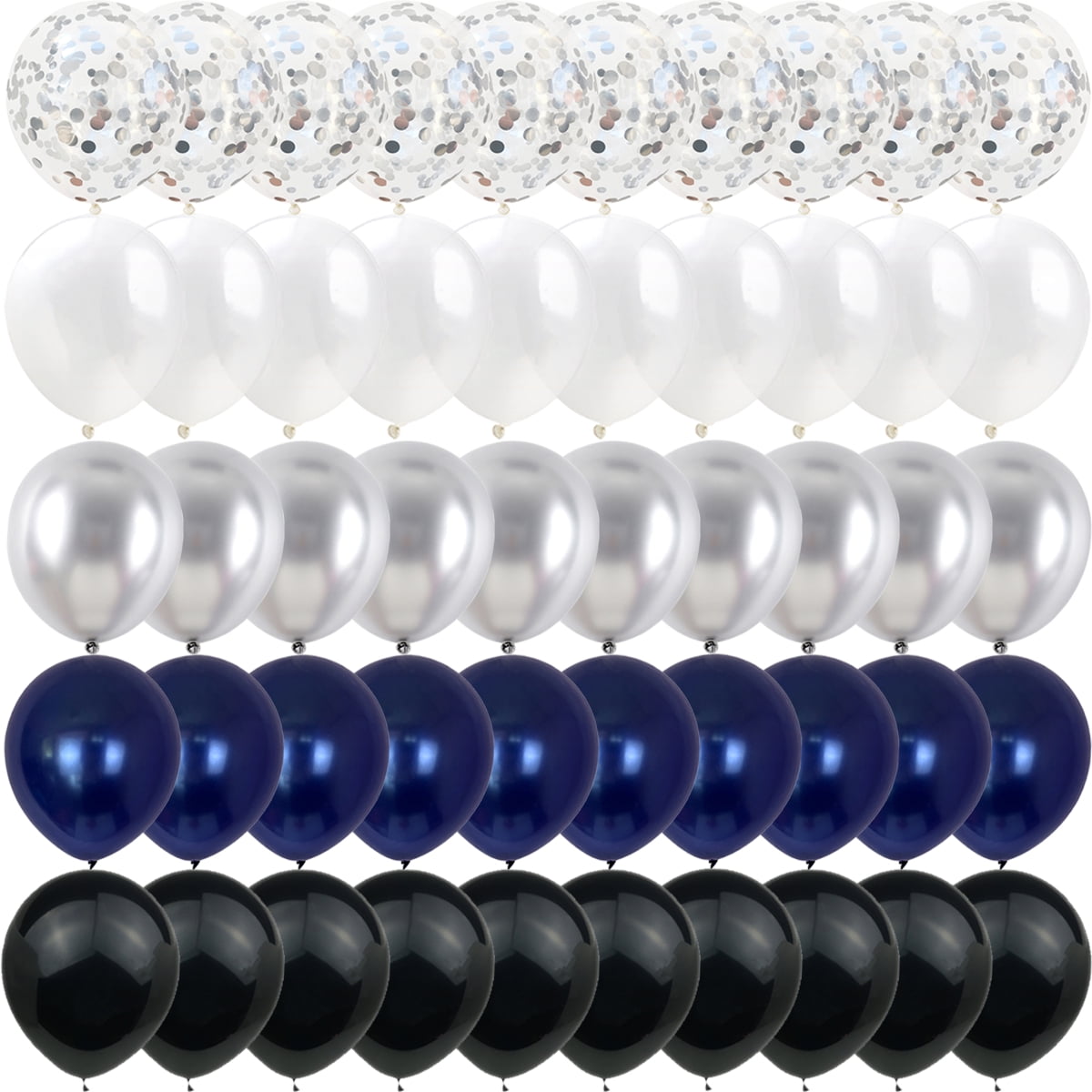 50PCS 10inch NIGHT BLUE Gold Confetti Metal Latex Balloons Halloween ...