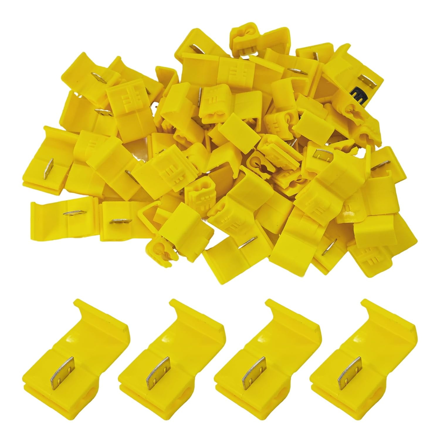 50PCS 12-10 AWG Solderless Quick Splice Wire Connectors, Self-Stripping ...