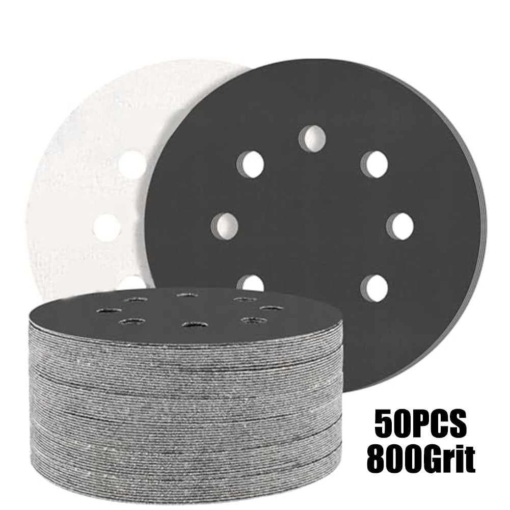 50PCS 125mm Orbital Sander Discs Wet Dry Silicon Carbide Sandpaper 80 ...
