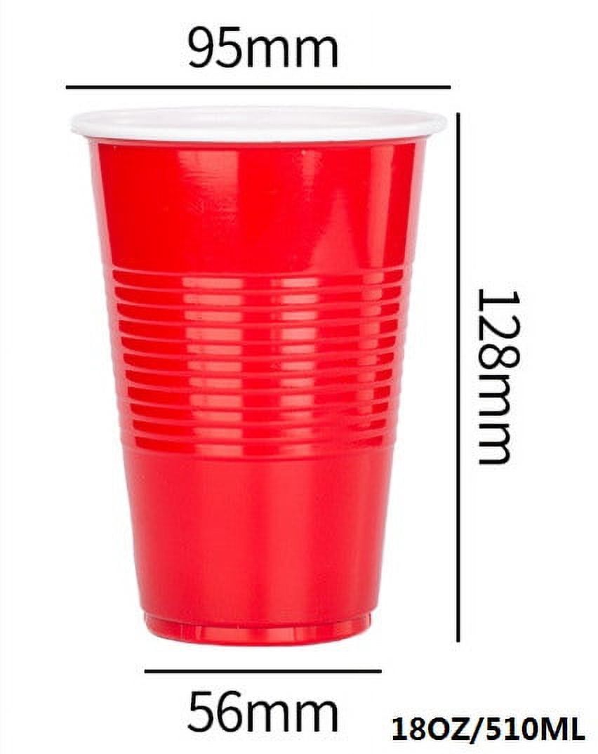 50PCS 18OZ Plastic Party Cups in Red for Drinks, Soda, Punch, Barbecue ...