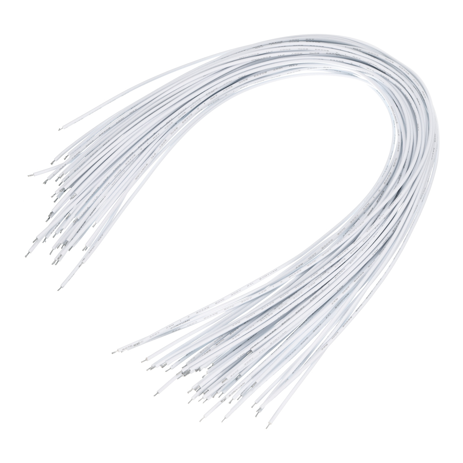 50PCS 20AWG Breadboard Jumper Cable Wires Tinned 1 Pin 40CM for DIY ...