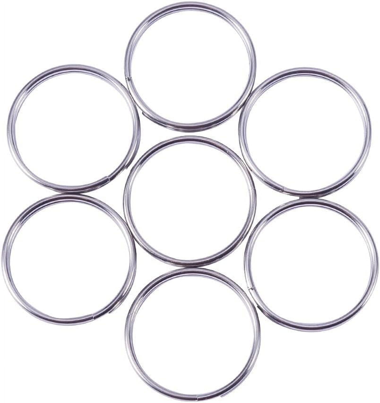 50PCS 304 Stainless Steel Round Edged Split Circular Ring Key Rings Key ...