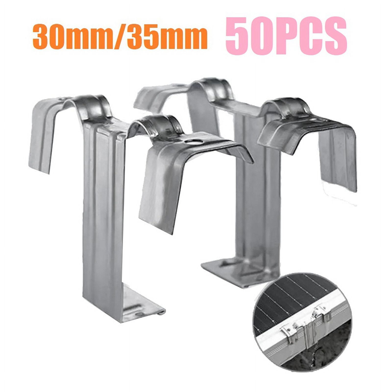 50PCS 35mm Solar Panel Photovoltaic Water Guide Clip Stainless Steel ...