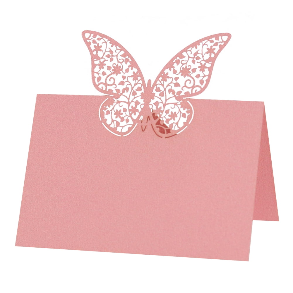 50PCS 3D Hollow-Out Butterfly Place Cards - Elegant Table Name Cards ...