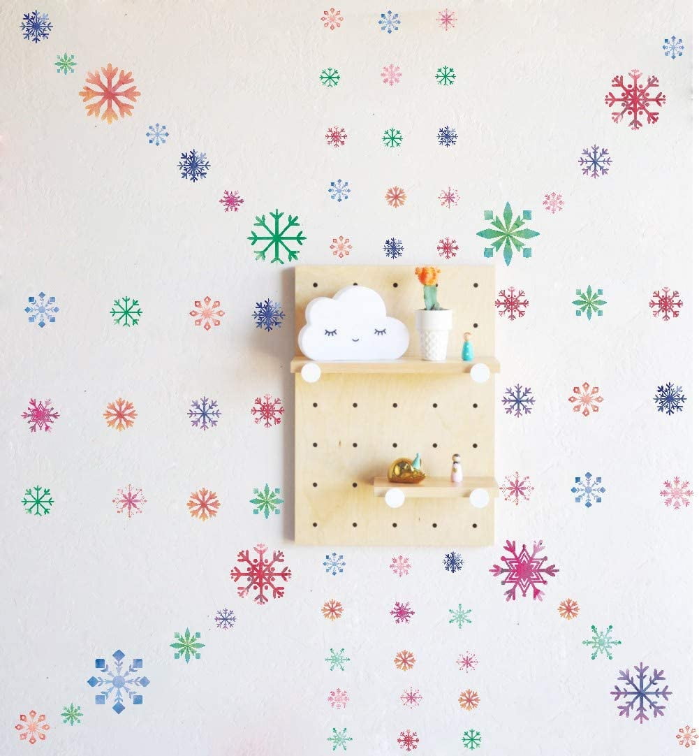 50PCS 3D Luminous Fluorescent Snowflake Wall Stickers Wall Stickers ...