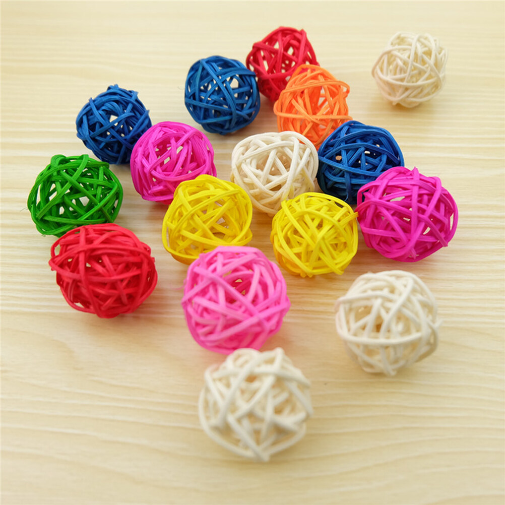 50PCS 3cm Wood Twig Rattan Wicker Ball Home Wedding Decoration Garden ...