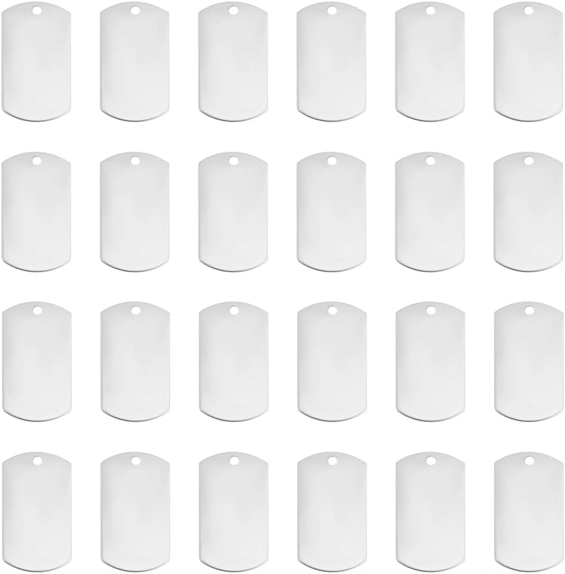 50PCS 3mm Rectangle Stamping Blank Tags Stainless Steel Pendants ...