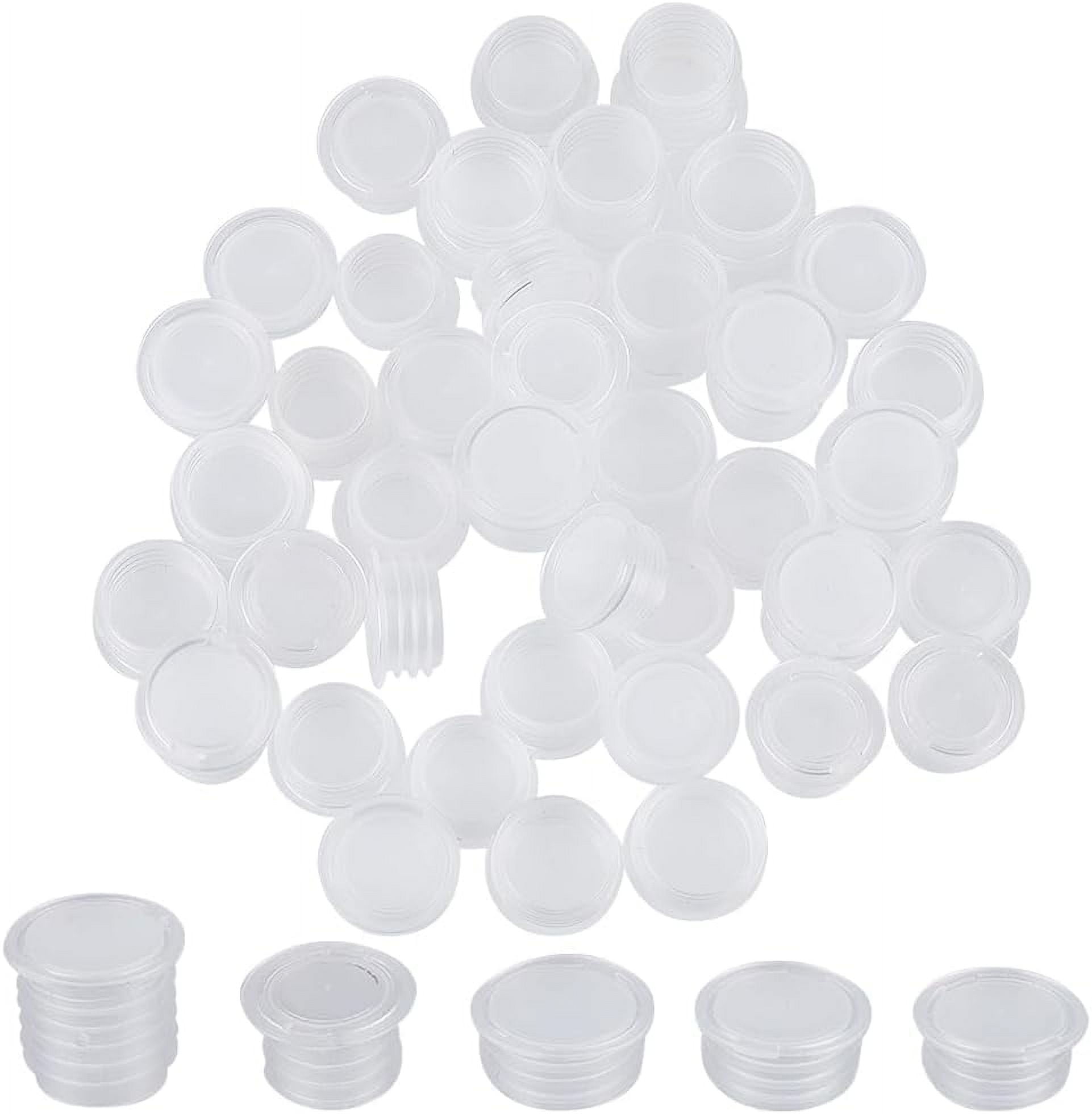 50PCS 5 Sizes Salt and Pepper Shaker Stoppers with Pull Tab Clear ...