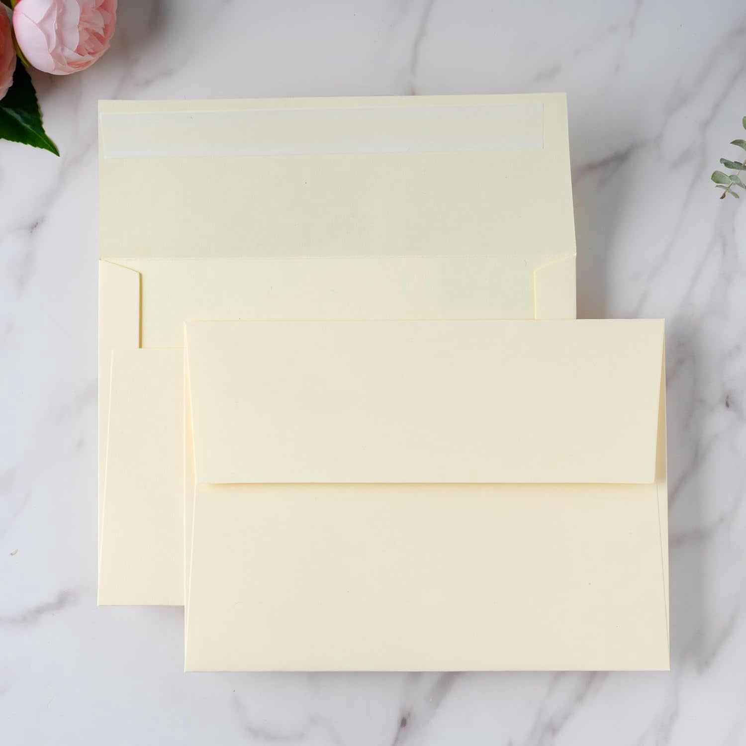 50PCS 5x7 Envelopes, Cream A7 Envelopes for Weddings, Invitation Cards ...