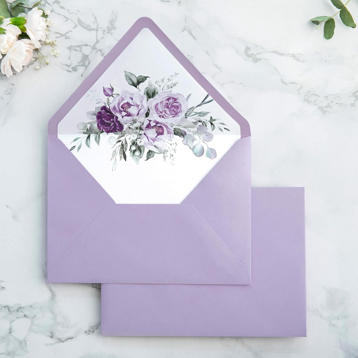 50PCS A7 Euro Flap Envelopes, 5.25 x 7.25'' Liner Envelope For 5x7 ...