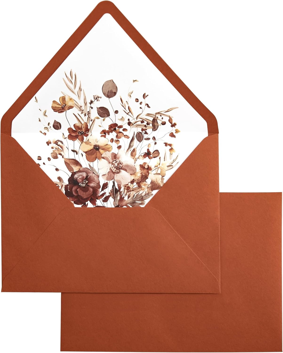 50PCS A7 Euro Flap Envelopes, Burnt Orange Liner Envelope, Perfect 5x7 ...