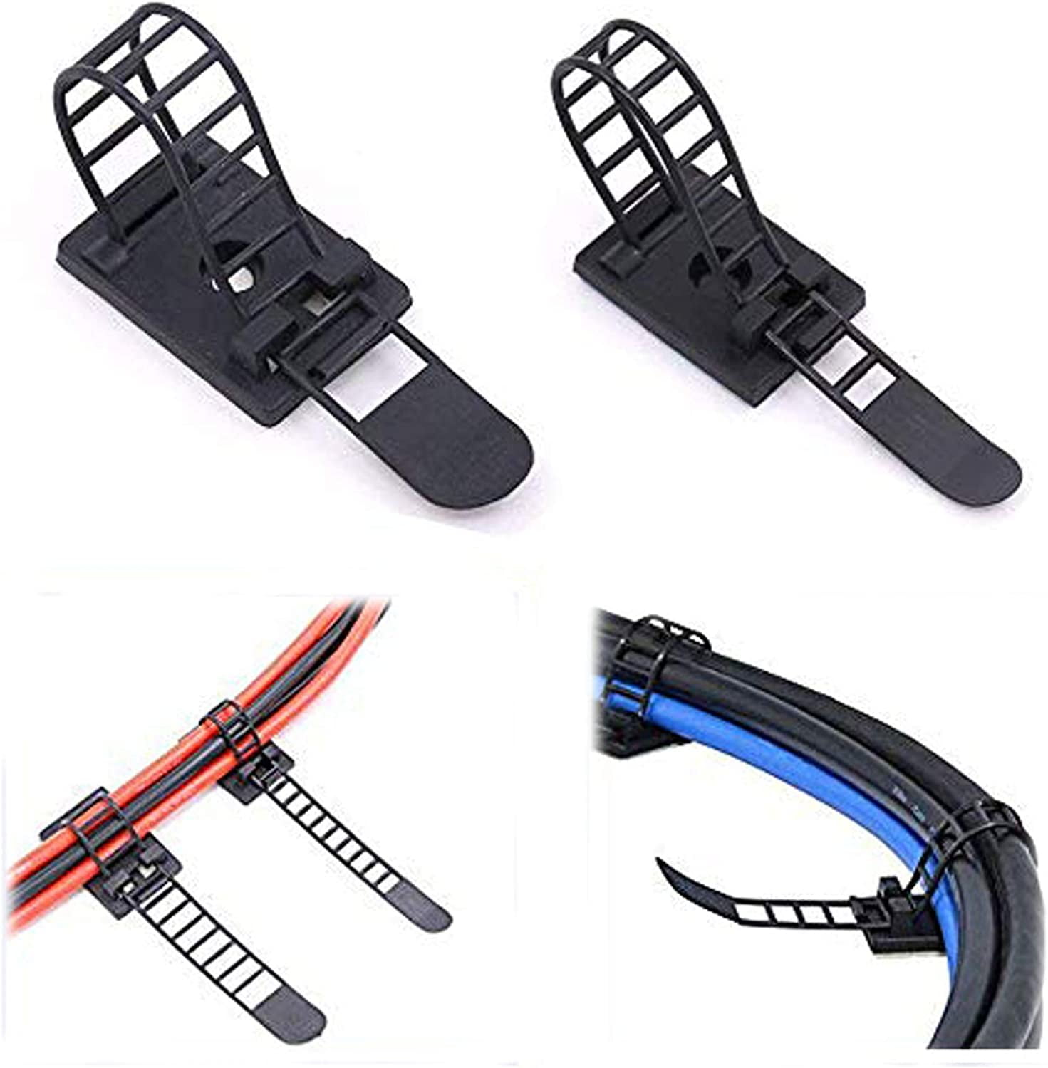 50PCS Adjustable Self-Adhesive Cable Ties Cable Straps Cable Organizer ...