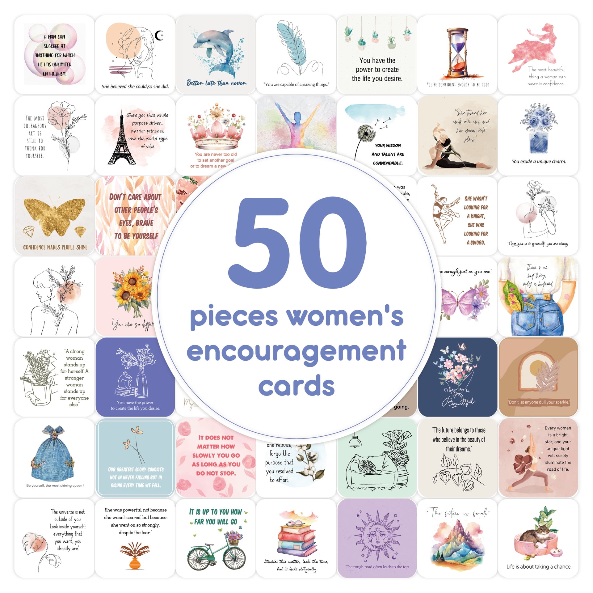 50PCS Affirmation Cards, Inspirational Motivational Self Care Gifts for ...