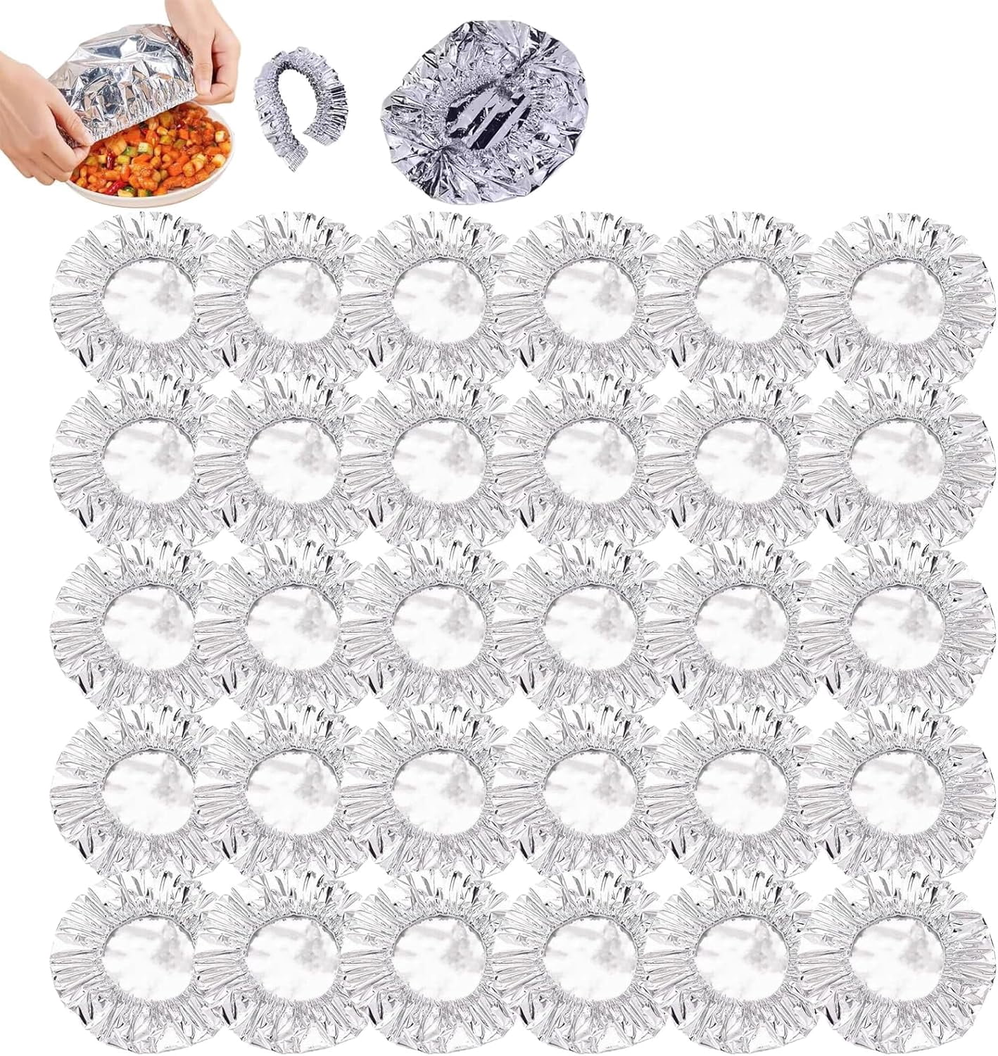 50PCS Aluminum Foil Heat-Retaining Cover for Home Dining Tables and ...