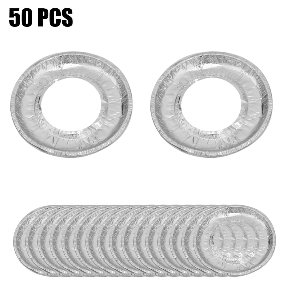 50PCS Aluminum Foil Kitchen Stove Protector Burner Covers Gas Stove ...