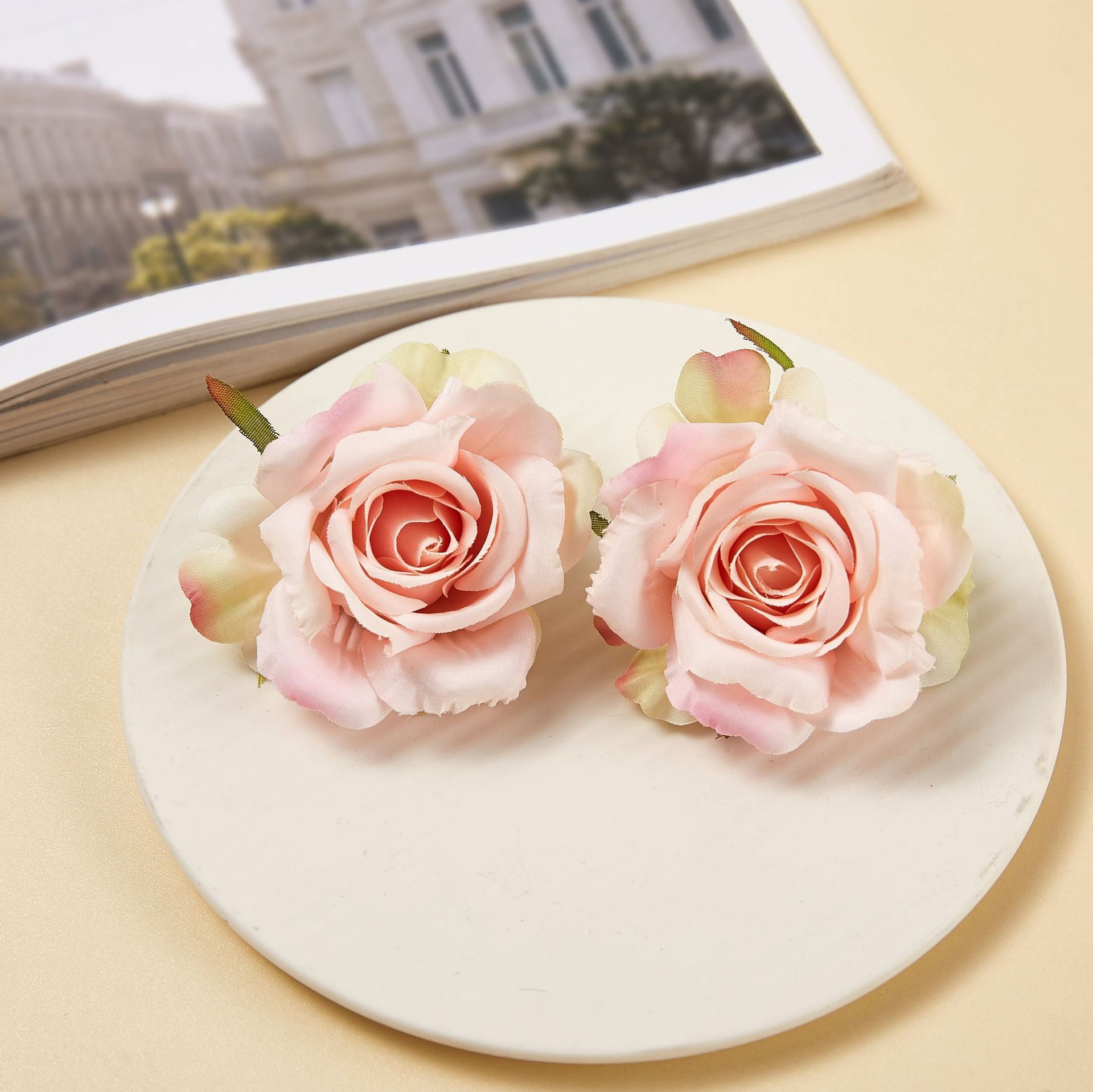 50PCS Artificial Rose Azalea Flower Heads - DIY Silk Flowers for ...