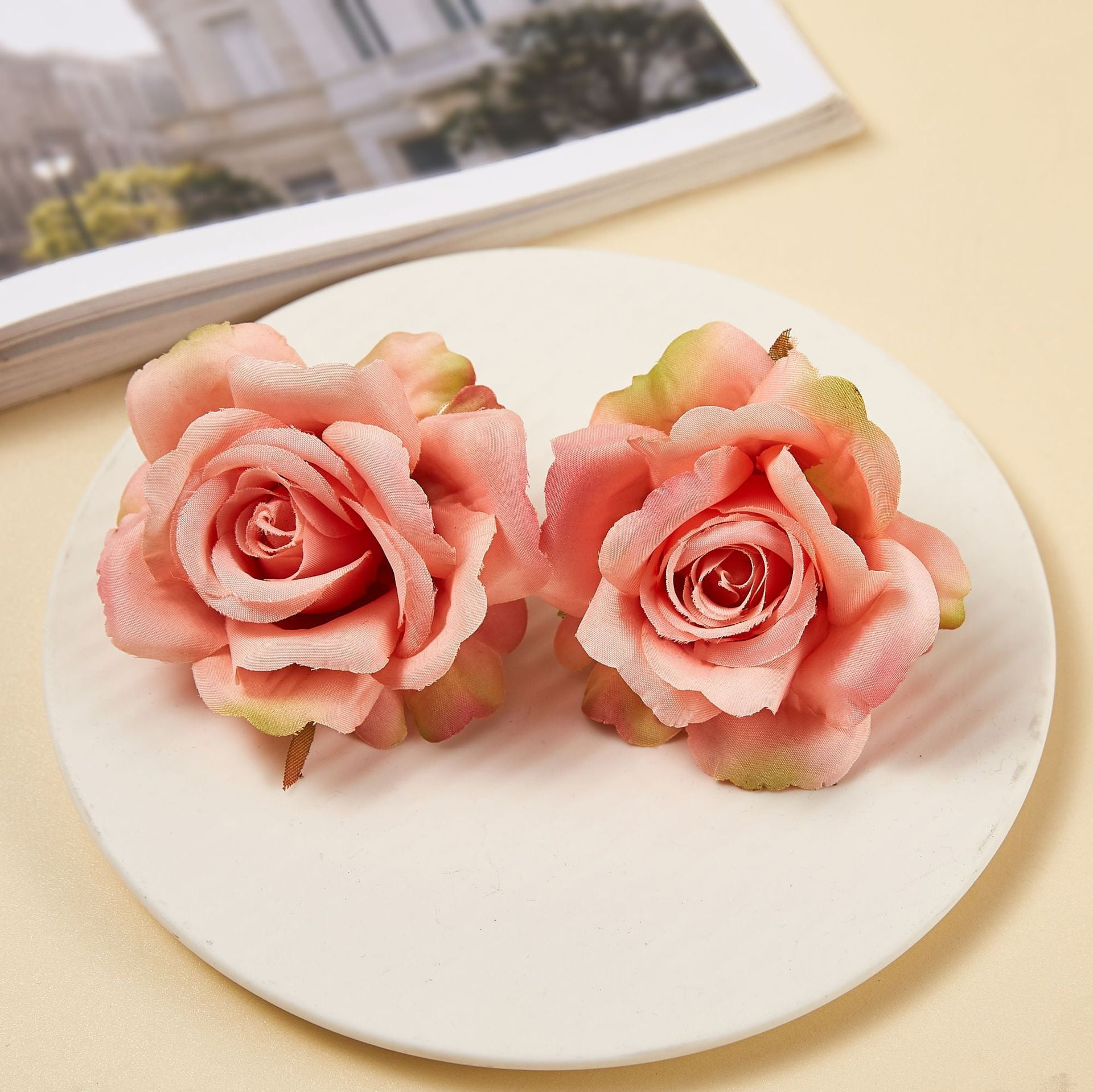 50PCS Artificial Rose Azalea Flower Heads - DIY Silk Flowers for ...