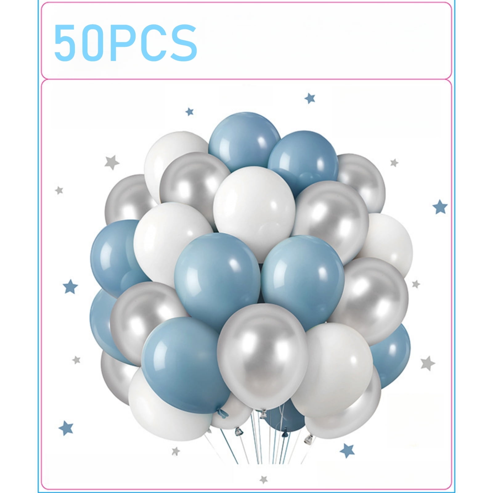 Dusty Blue Sand White Balloons, 50 Pcs 12 Inches Dusty Haze Light Blue ...