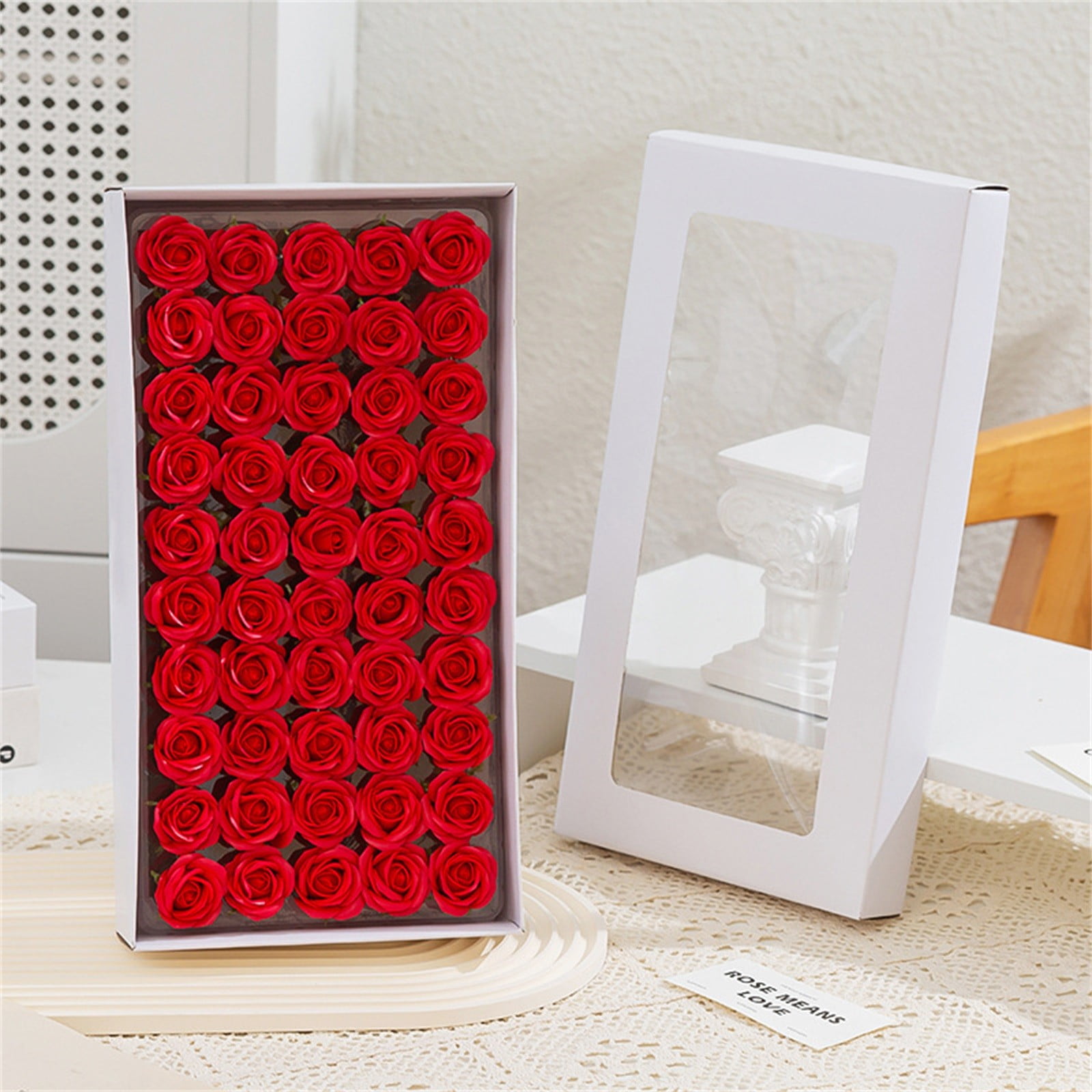 50PCS Bath Soap Rose Flower, Red Floral Scented Soap Rose Plant ...