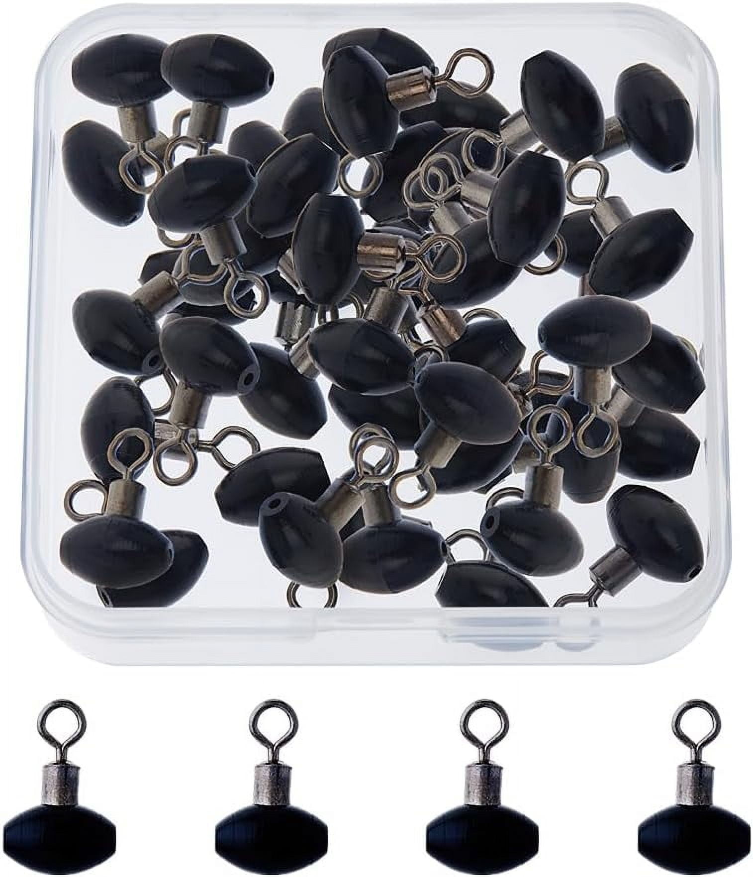 50PCS Black Fishing Rolling Swivel 1.3x0.65cm Slide Rig Rolling Swivels ...
