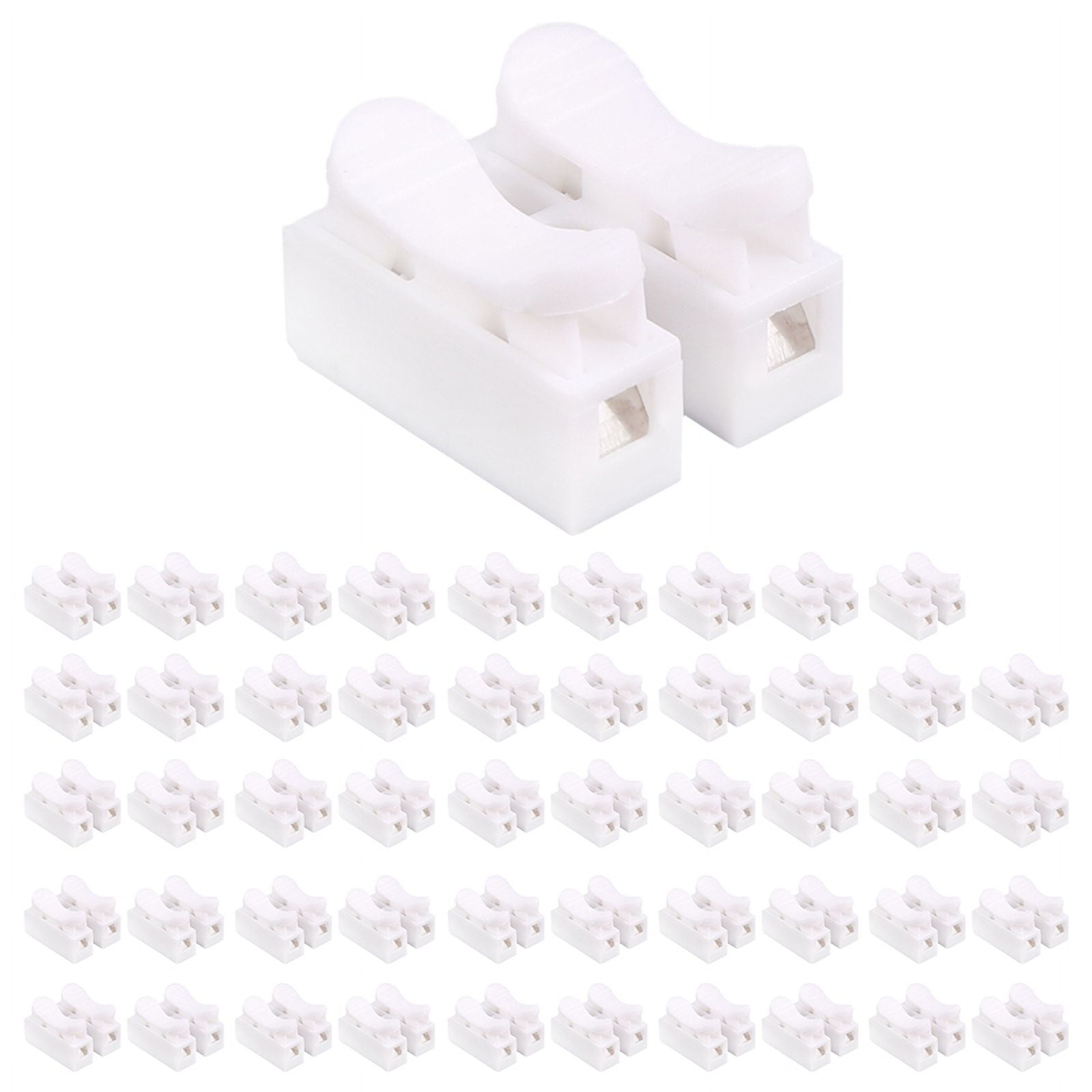 50PCS CH2 Spring Quick Wire Connector Cable Clamp Terminal Block for ...