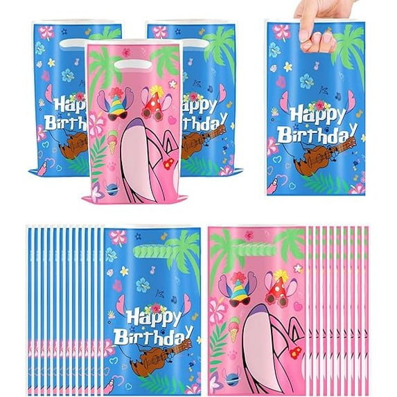 50PCS Cartoon Anime Themed Party Gift Bags, Powder Blue Guitar Candy ...