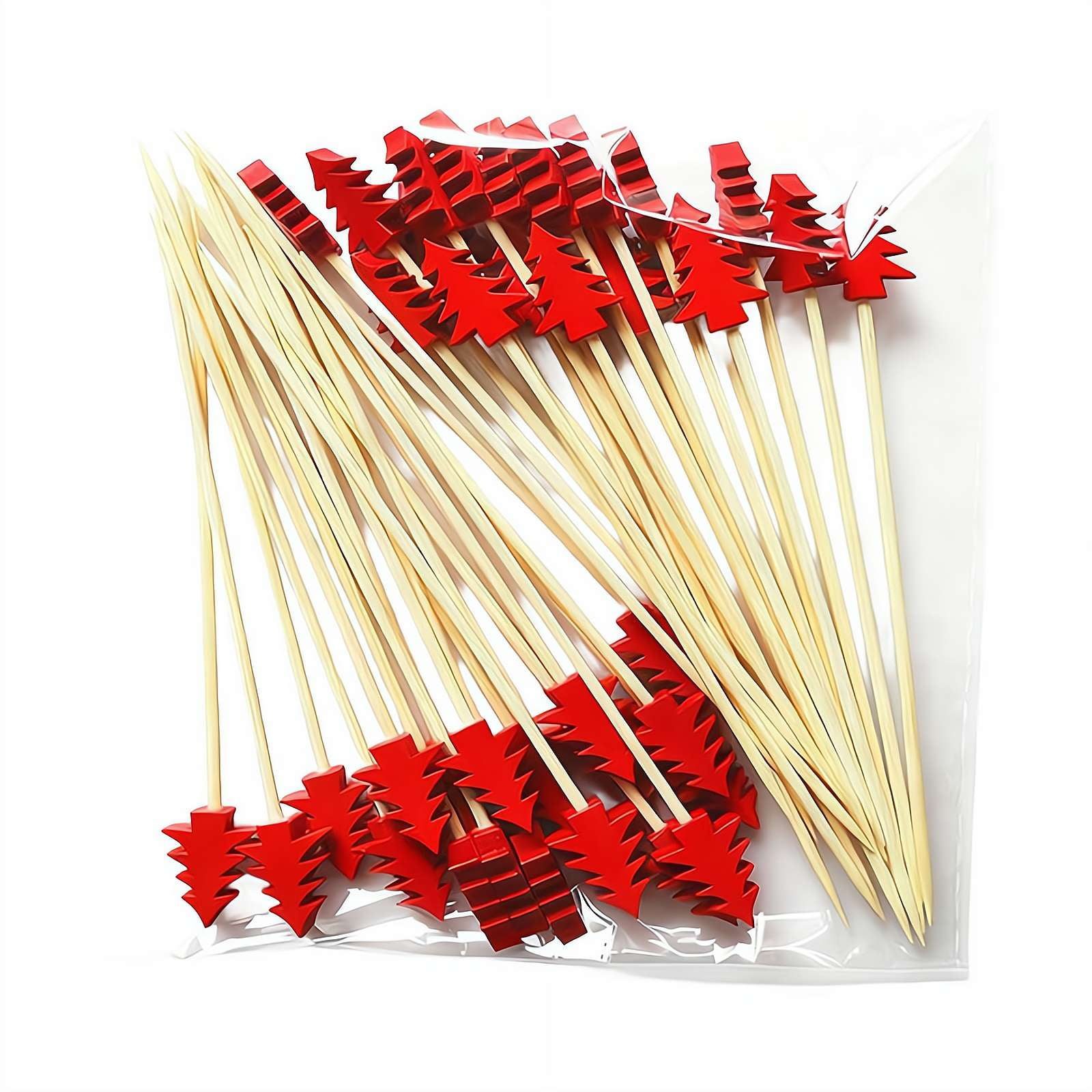 50PCS Christmas Cocktail Picks 5 Inch Bamboo Cocktail Sticks Decorative ...