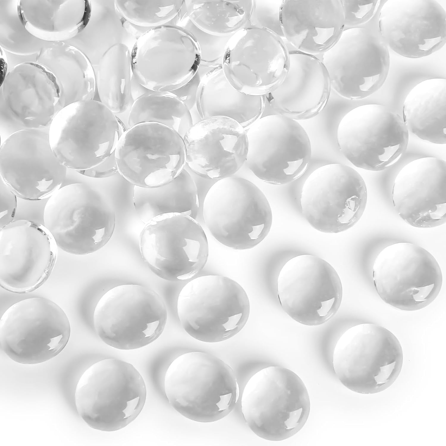 50PCS Clear Flat Glass Marbles, Transparent Decorative Marbles for ...