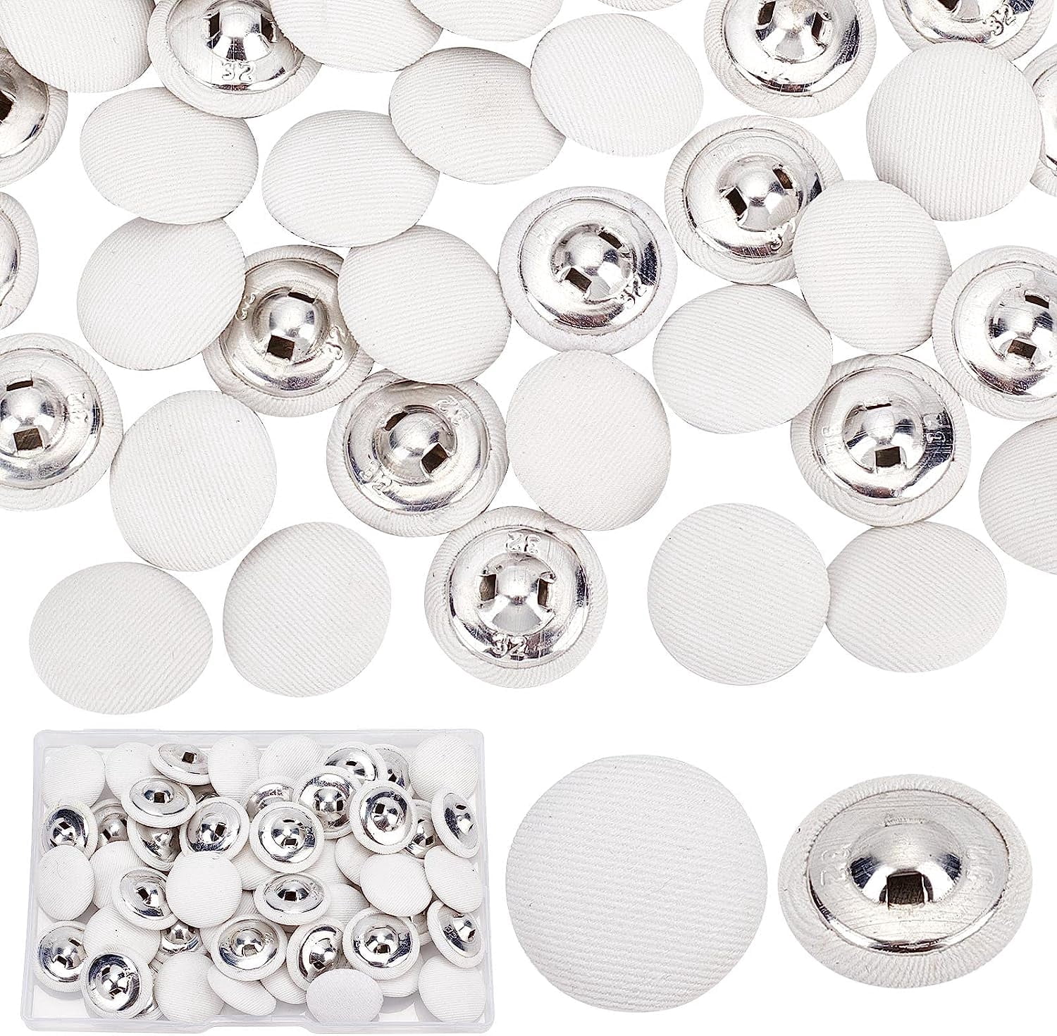 50PCS Cloth Shank Buttons Round Shaped Sewing Button Women Suit Woolen ...