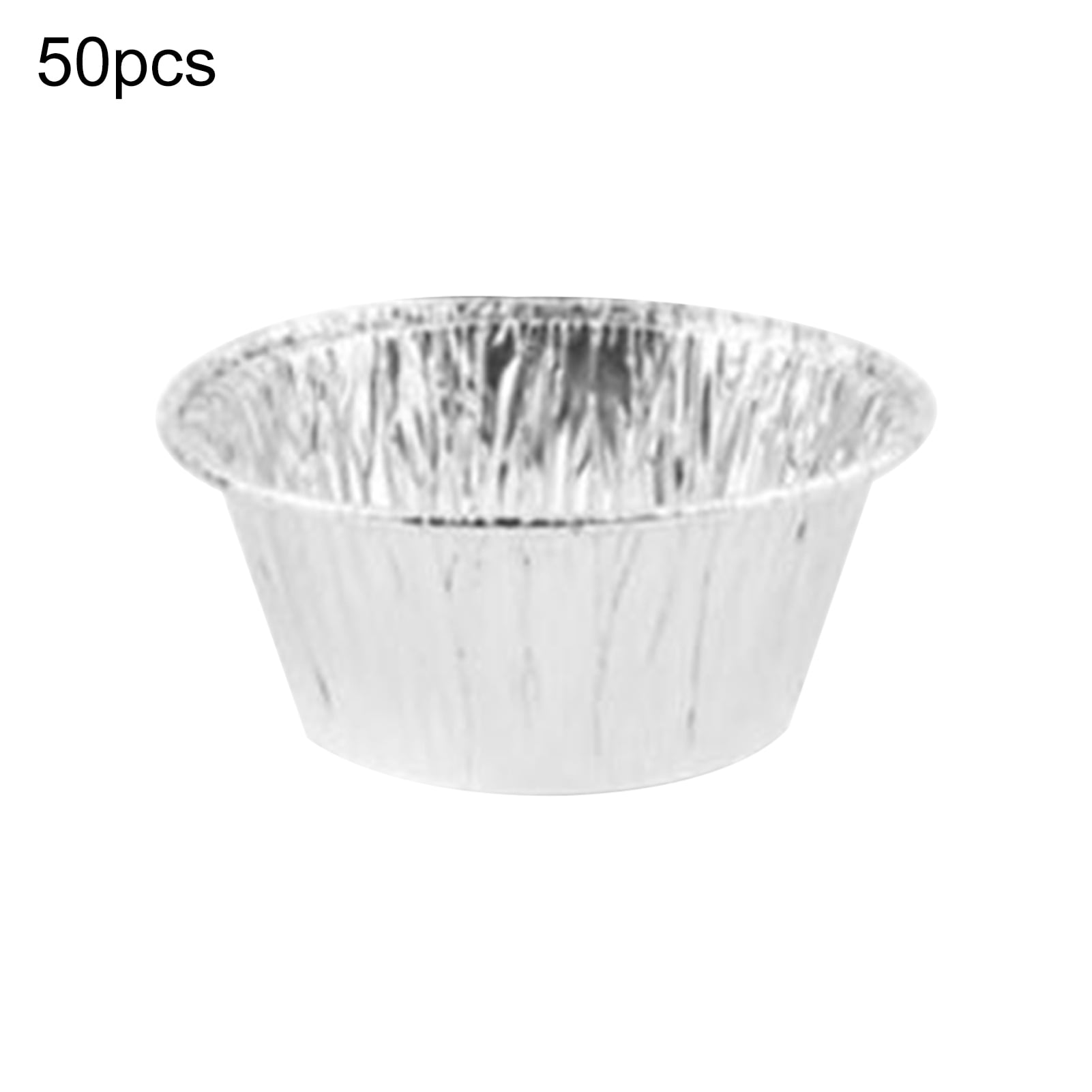 50PCS Cupcake Liners Silver,Standard Size Silver Foil Cupcake Liners ...