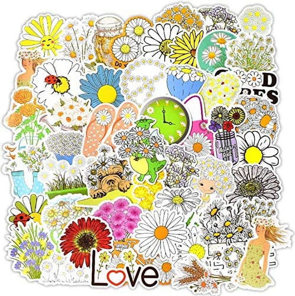 50PCS Daisy Flower Sticker Sunflower Daisy Sticker Laptop Water Bottle ...