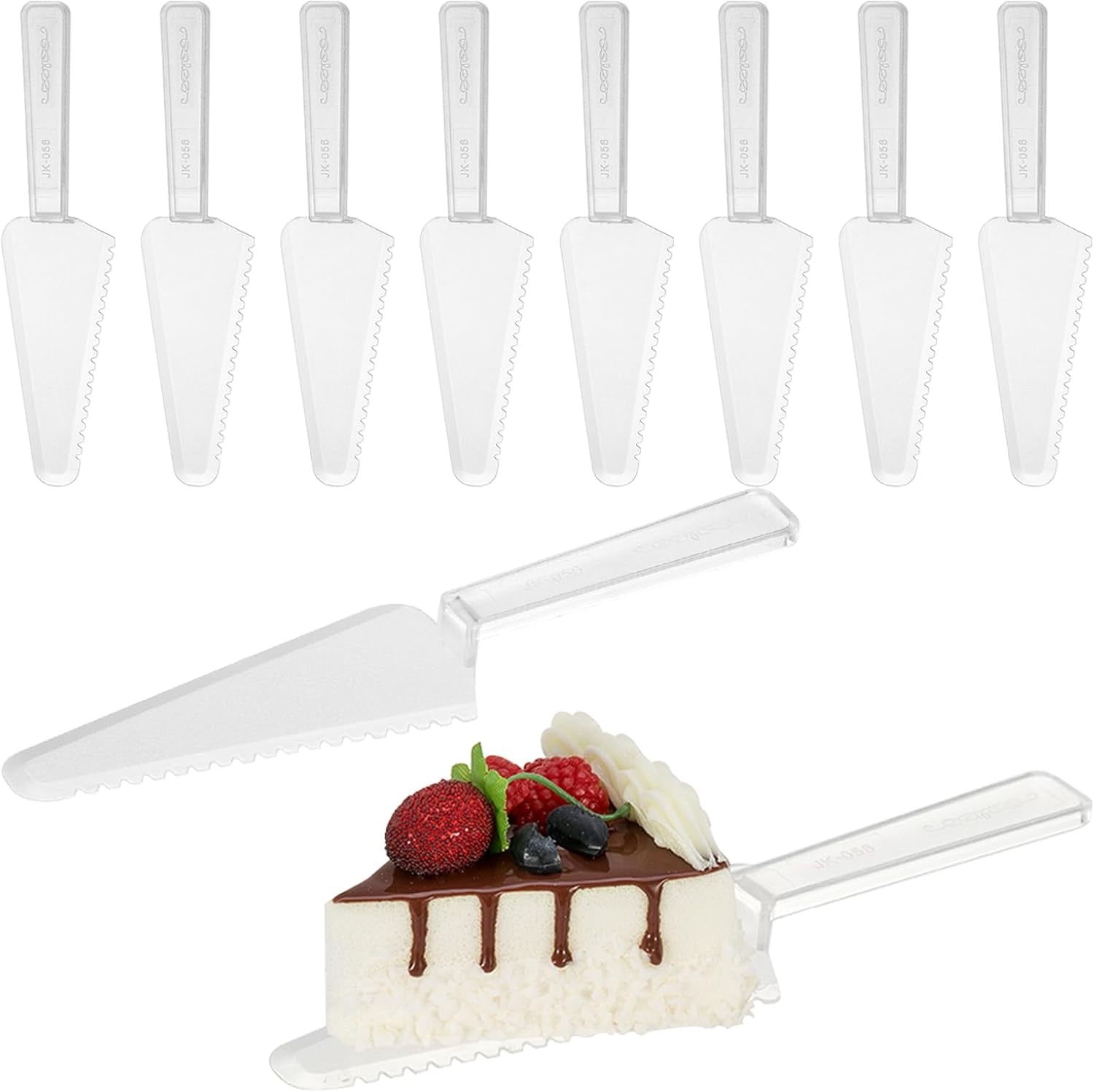 50PCS Disposable Cake and Pie Servers, Clear Cake Cutter Plastic Cake ...