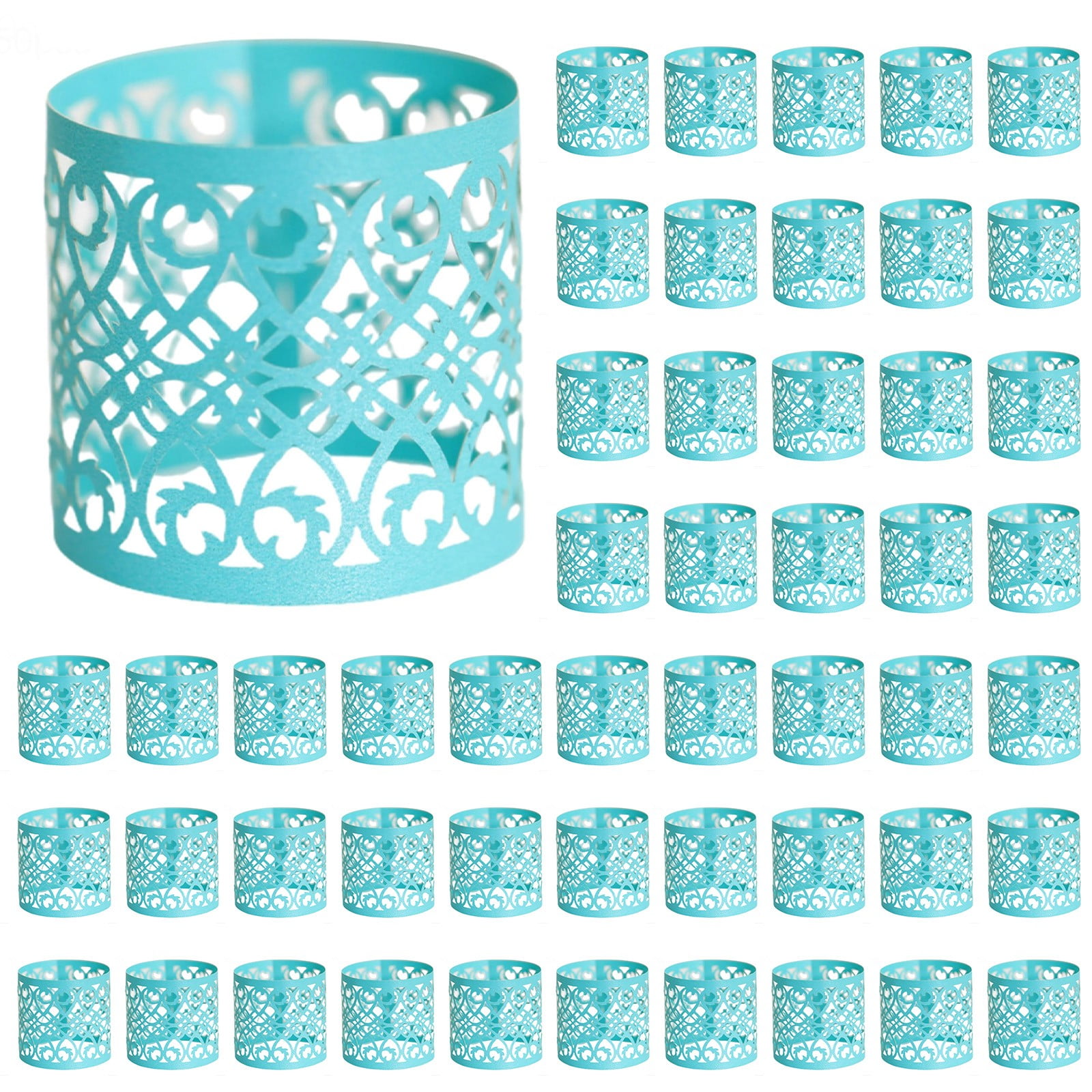 50PCS Disposable Napkin Rings Cut Foil Paper Napkin Rings Self Adhesive ...