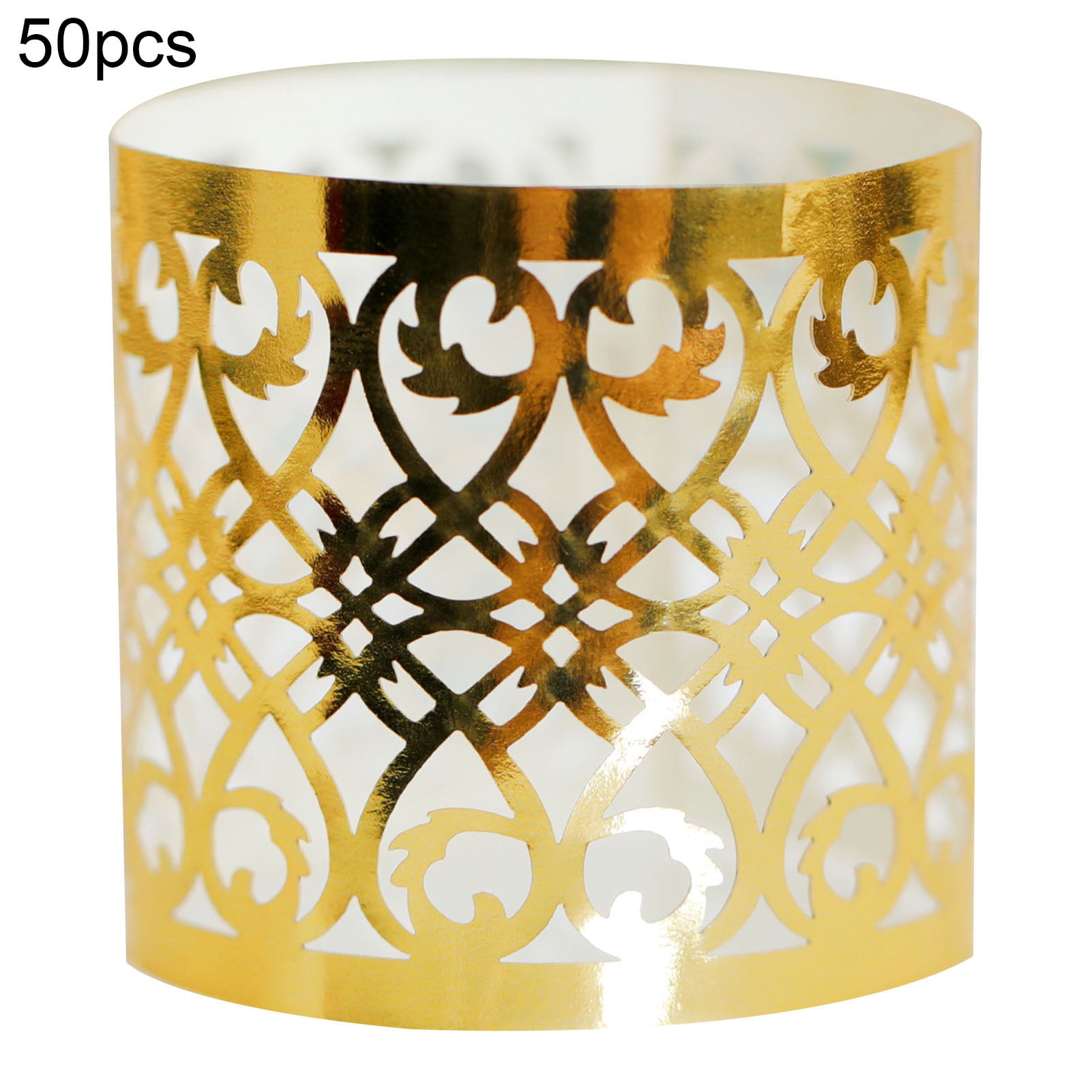 50PCS Disposable Napkin Rings, Laser Cut Foil Paper Napkin Rings Self ...