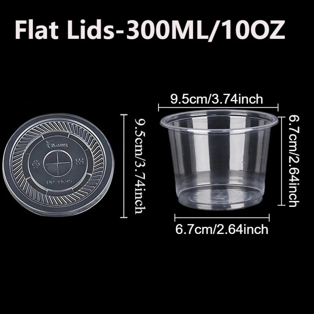 50PCS Disposable Pudding Plastic Cups Salad Cups with Lid Dessert Cups ...