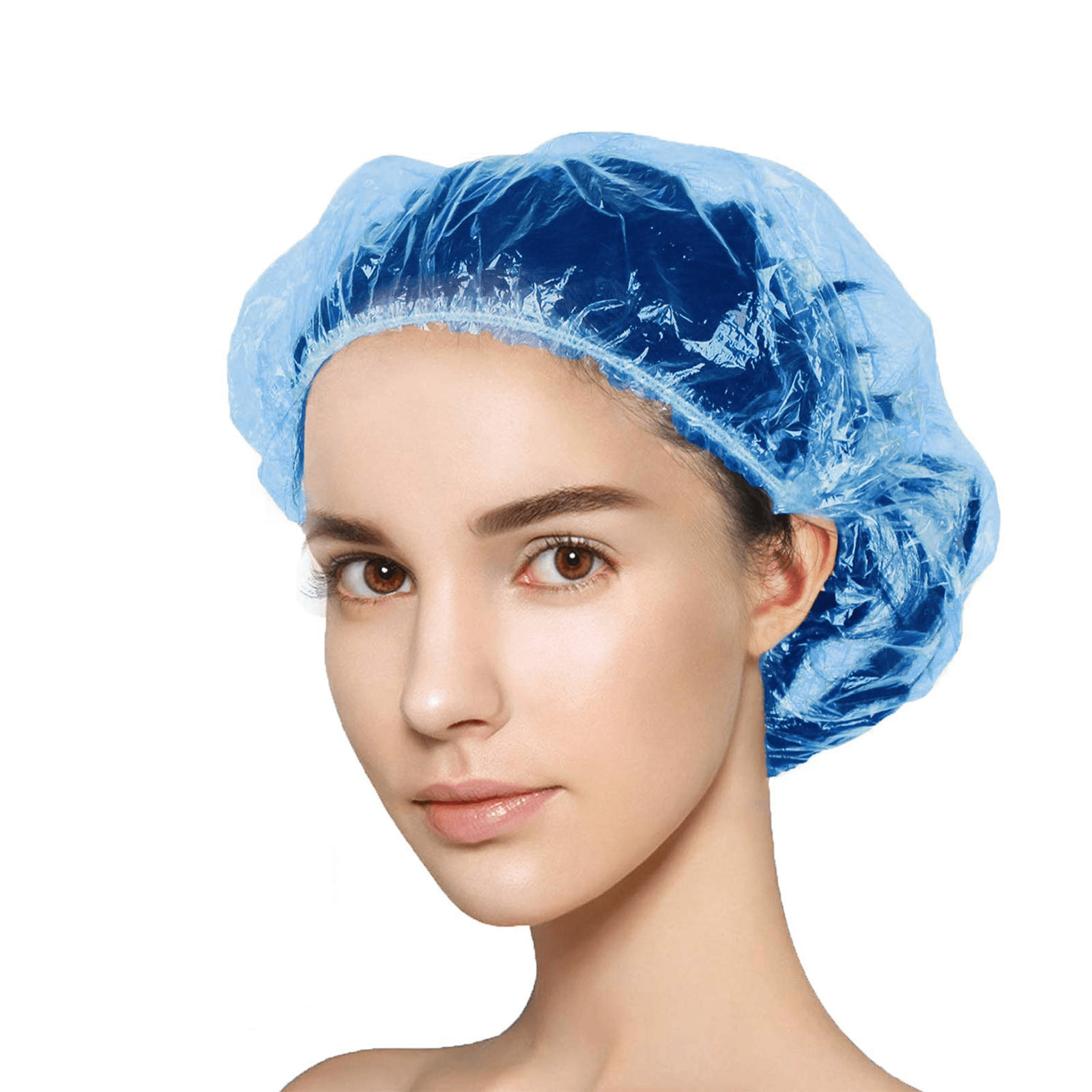 50PCS Disposable Shower Caps, Large Thick Clear Waterproof Shower Cap ...