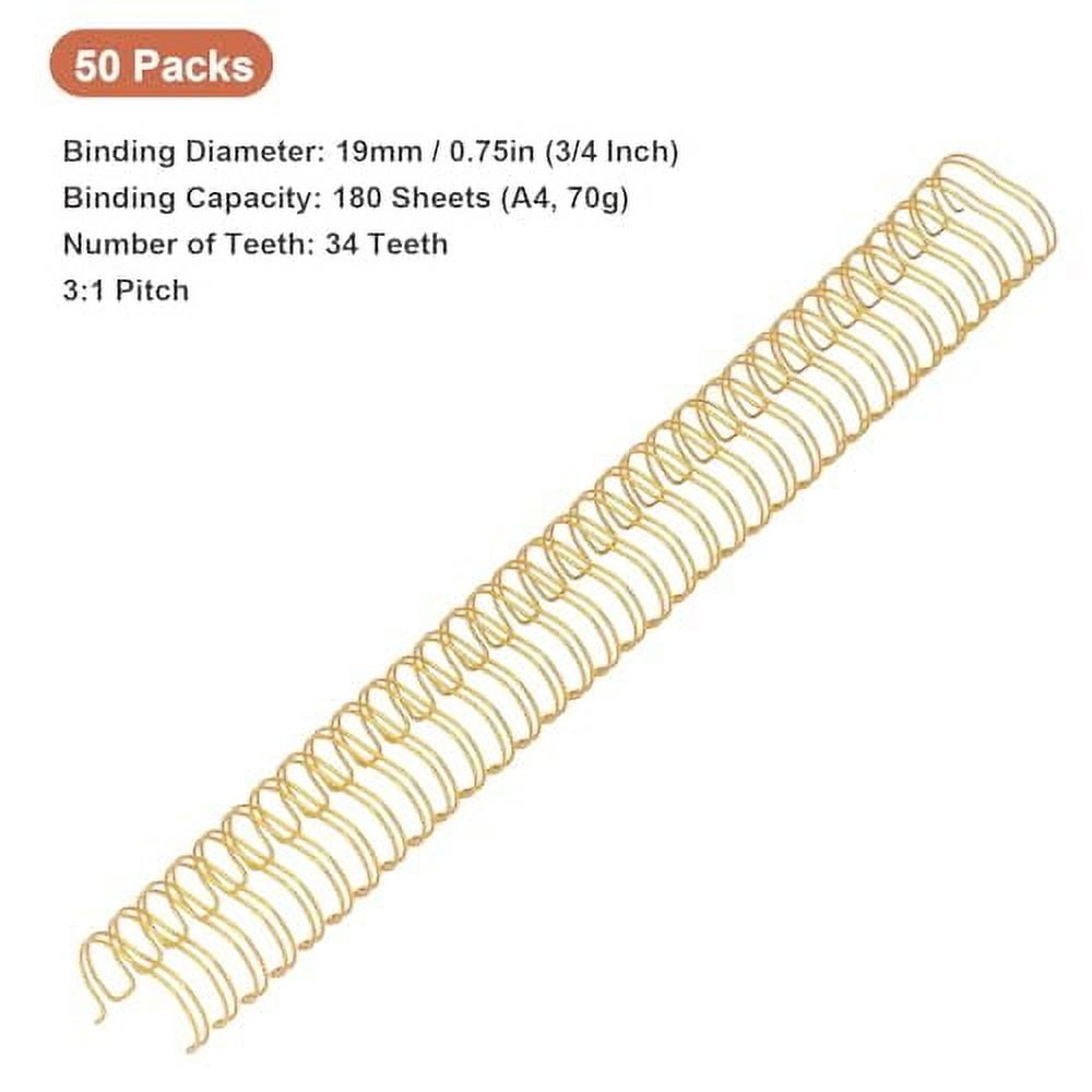 50PCS Double Loop Wire Binding Spines Twin Loop Wire Cinch Rings A4 Paper Size 3/4in Diameter ...